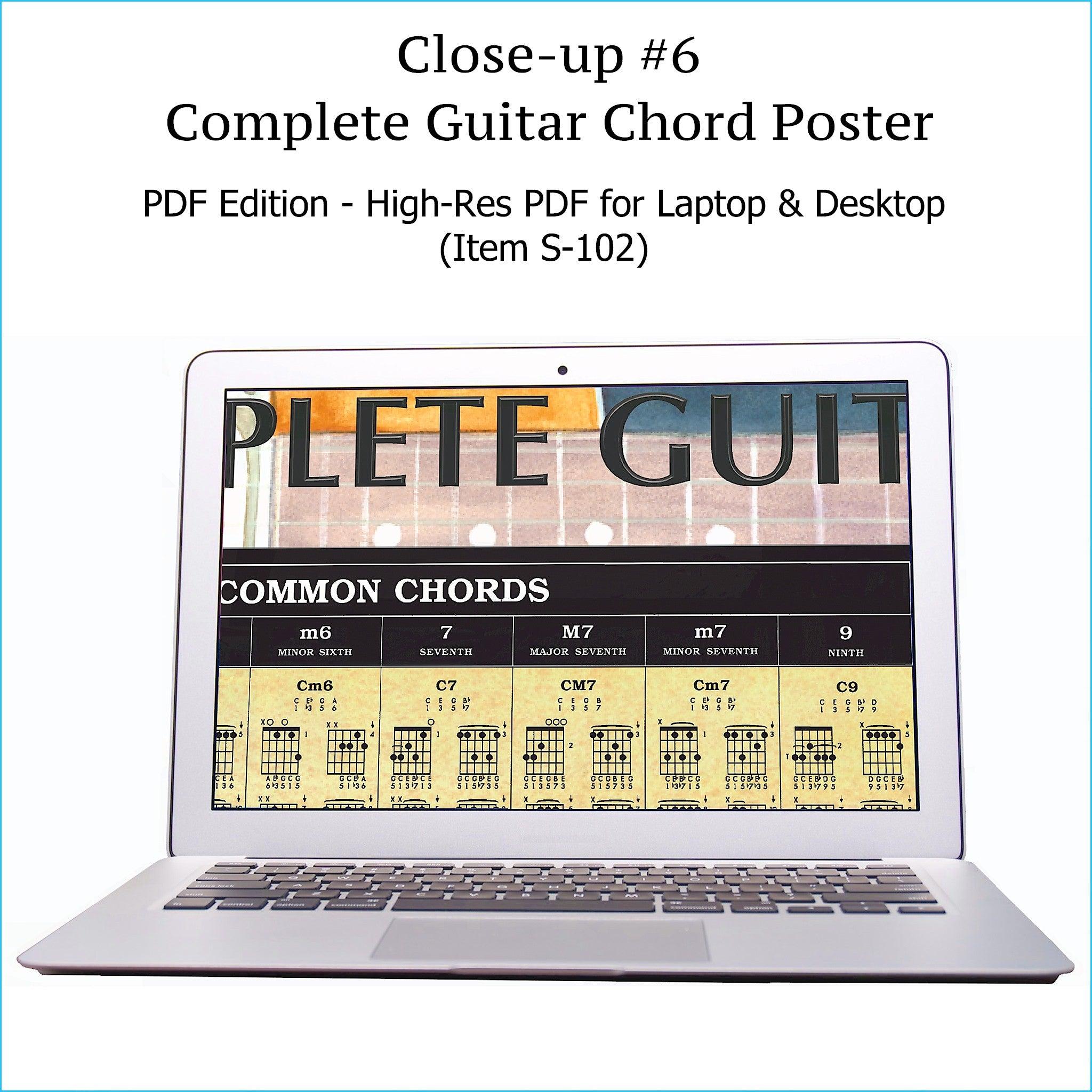 Complete Guitar Chords Chart - LAMINATED Wall Chart of All Chords ...